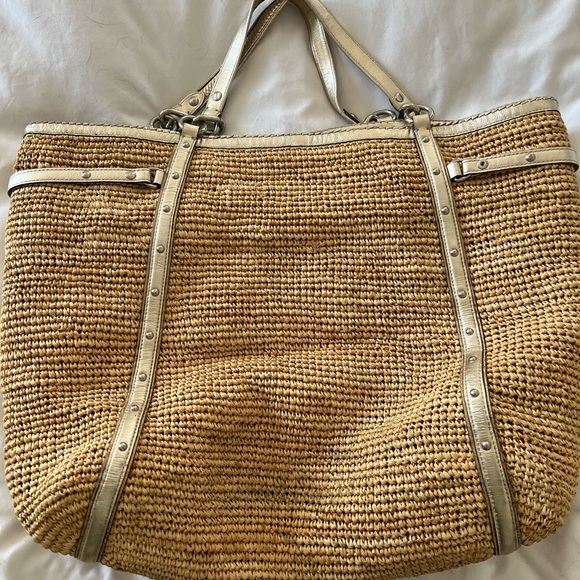 Coach | Bags | Coach Metallic Raffia Beach Tote | Poshmark